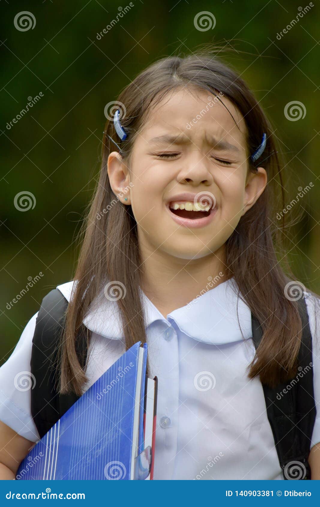 Stressed Female Student with Notebooks Stock Image - Image of ptsd ...