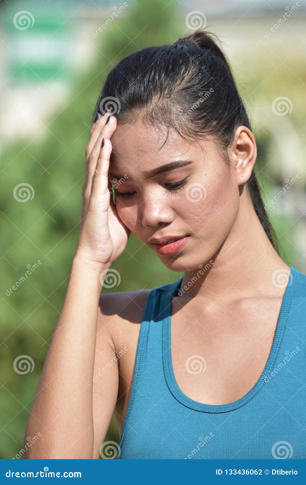 Stressed Female Woman stock photo. Image of strain, anxiety - 133436062