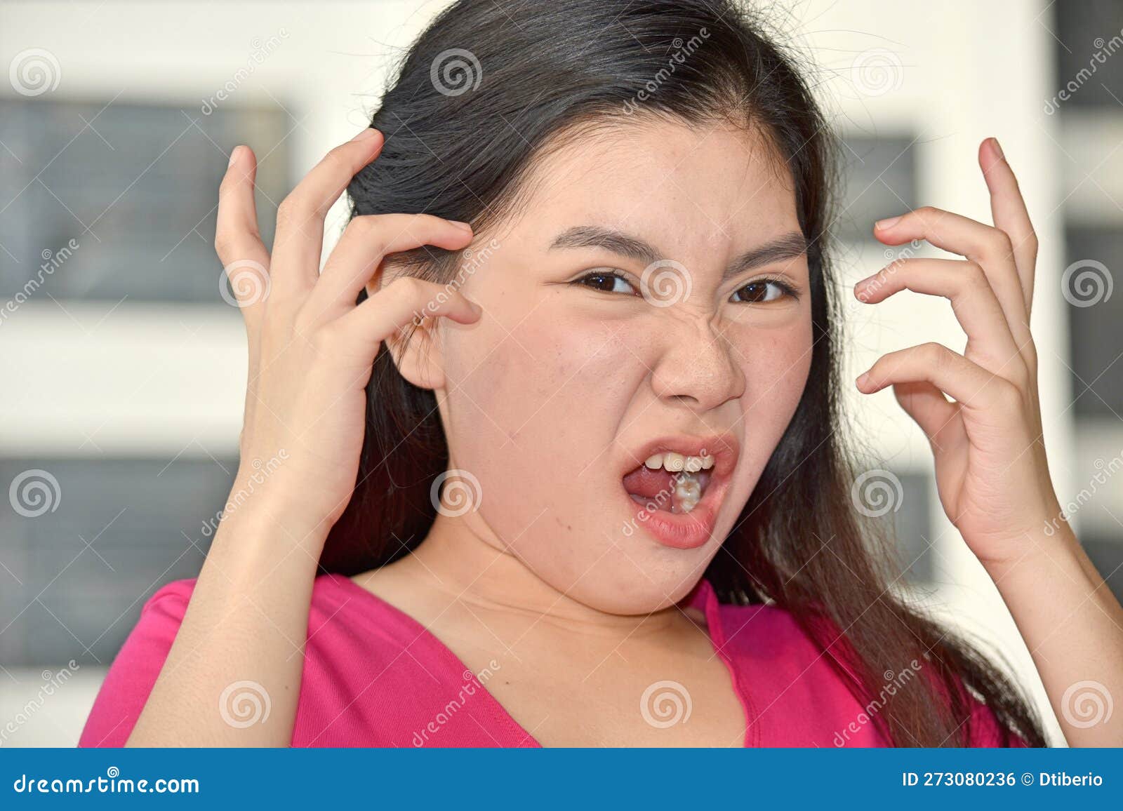 A Stressed Female Woman stock photo. Image of pretty - 273080236