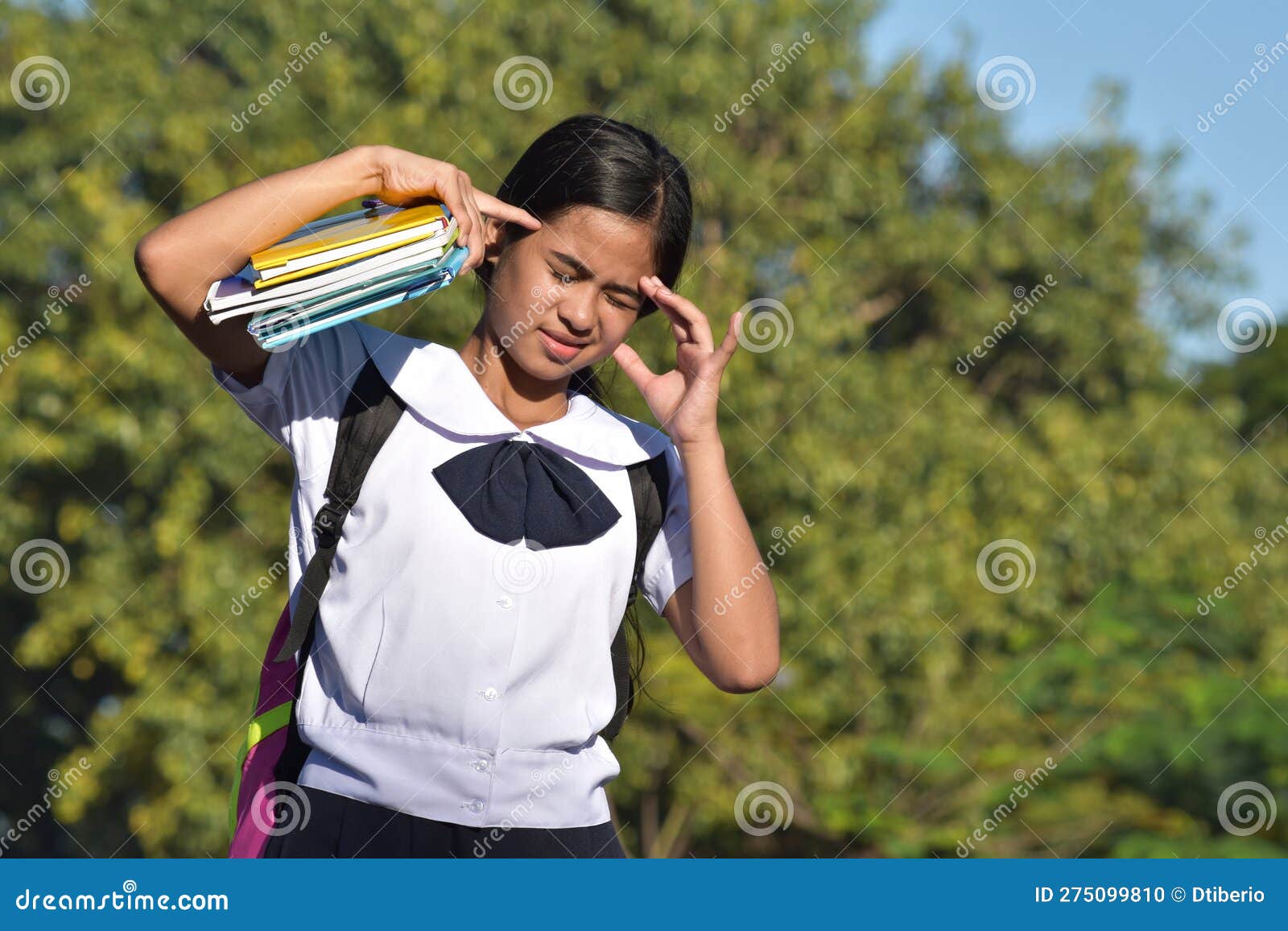 A Stressed Filipina Female Student Stock Photo - Image of philippines ...