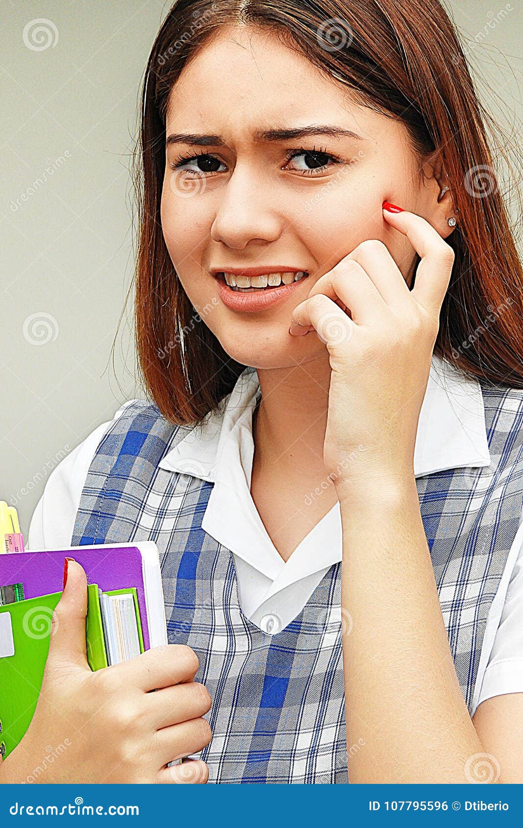 Stressed Girl Student stock photo. Image of education - 107795596