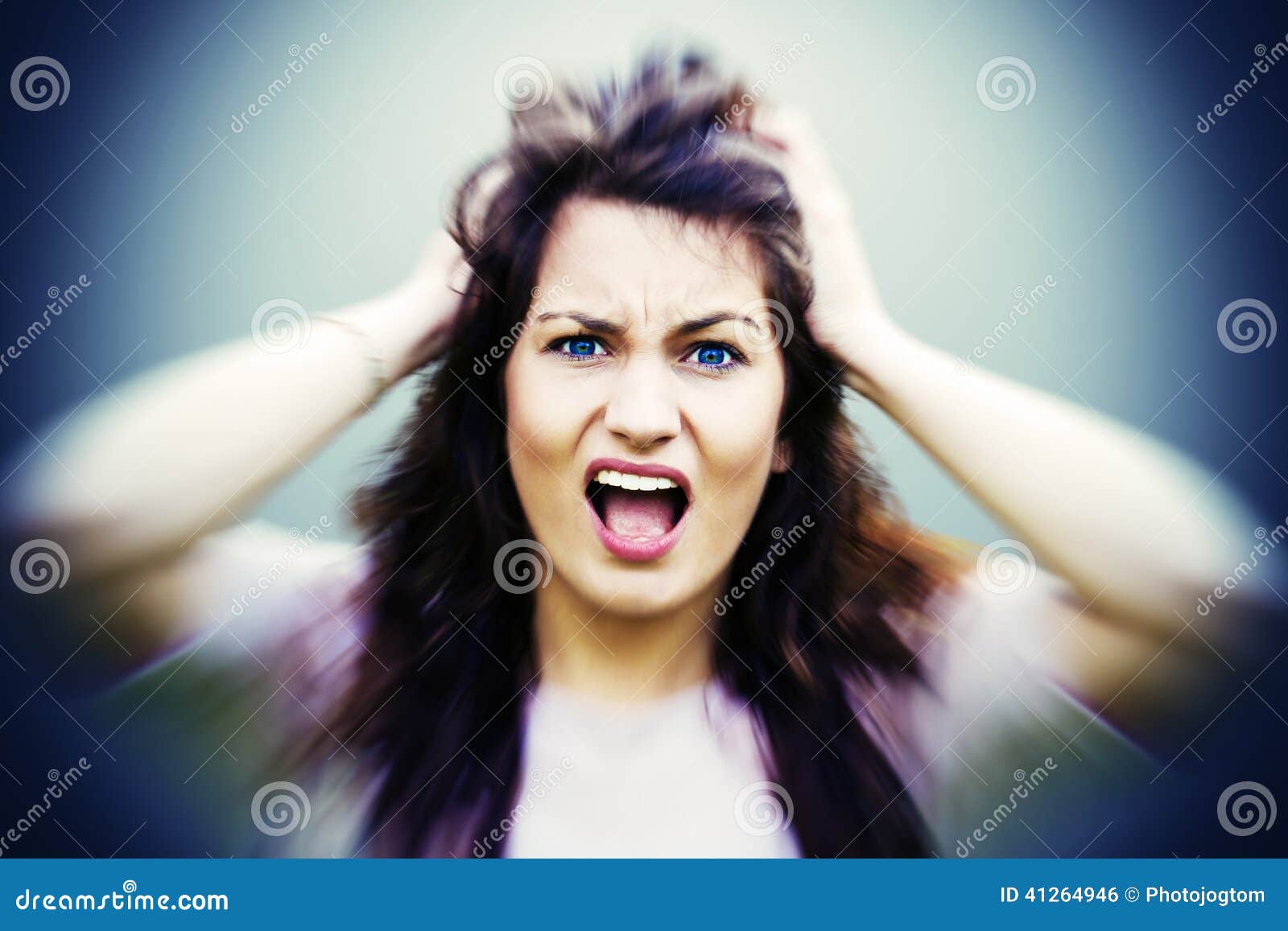 Stressed girl stock photo. Image of angry, cute, concept - 41264946
