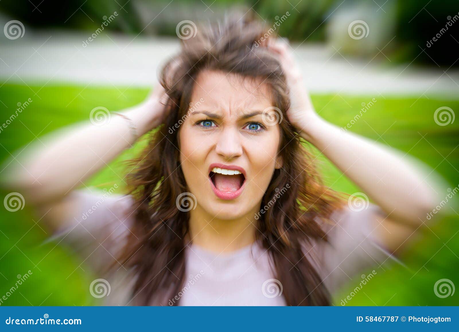 Stressed girl stock image. Image of beautiful, anger - 58467787
