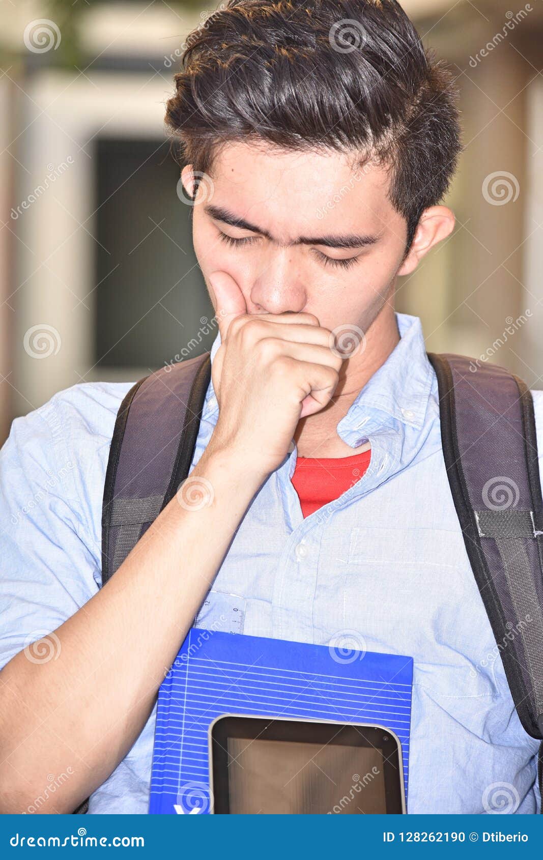 Stressed Handsome Boy Student Stock Photo - Image of males, friend ...