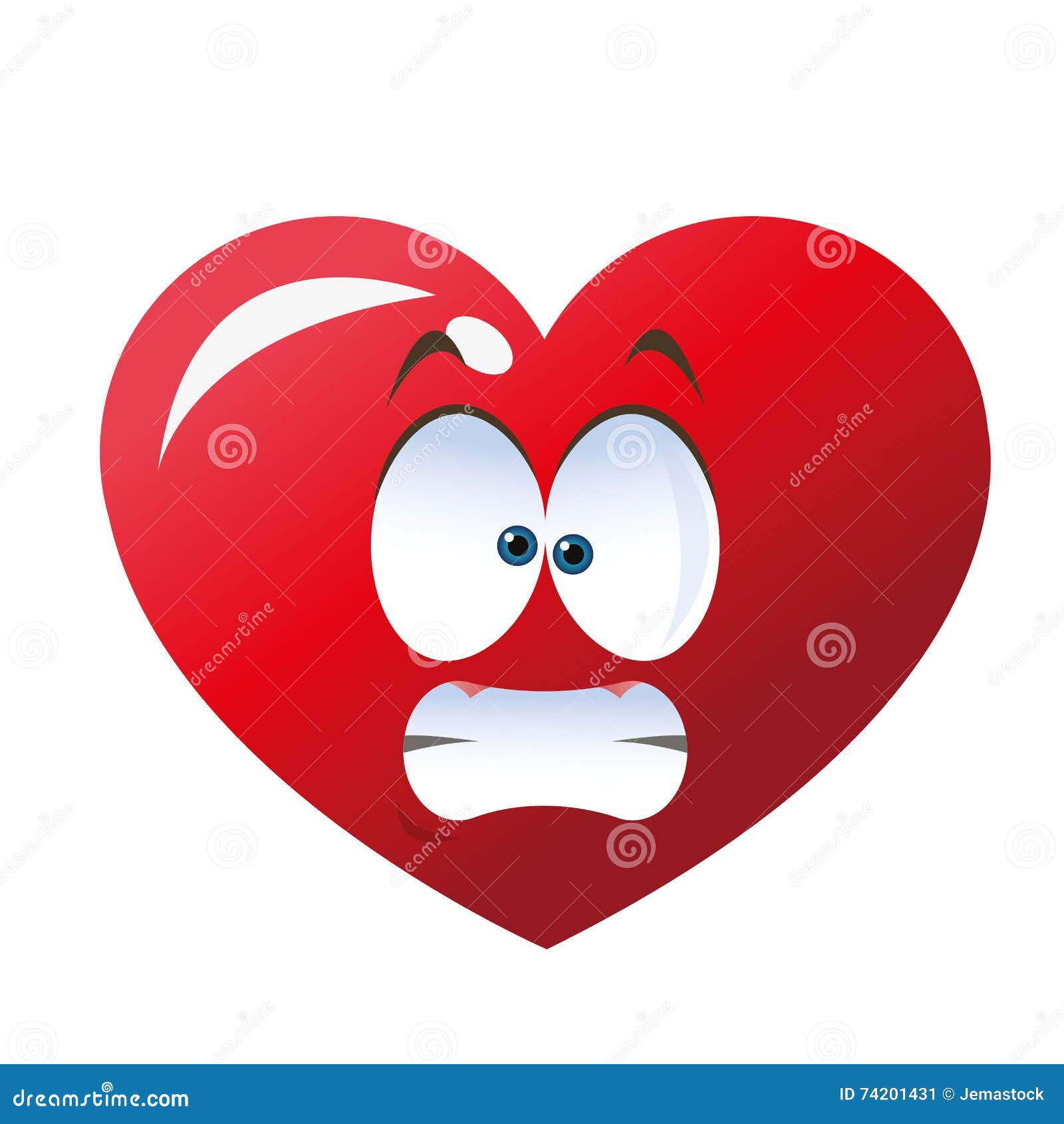 Stressed Heart Cartoon Icon Stock Illustration - Illustration of head ...