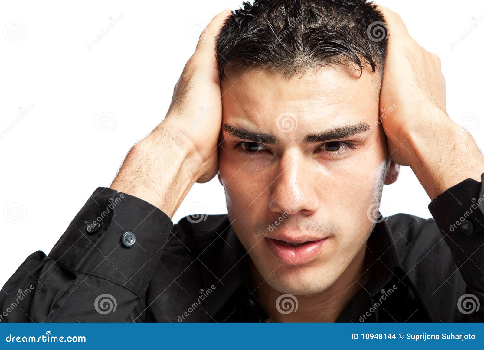 Stressed Hispanic Businessman Stock Photo - Image of male, corporate ...