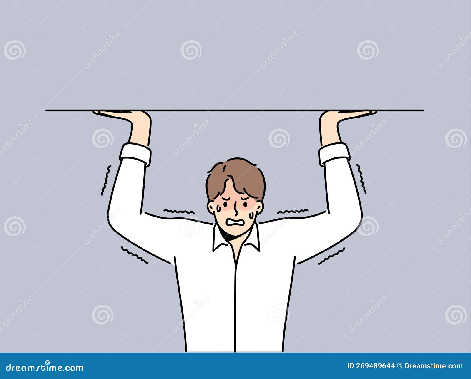 Stressed Burden, Anxiety Or Negative Thoughts. Burnout In Professional ...