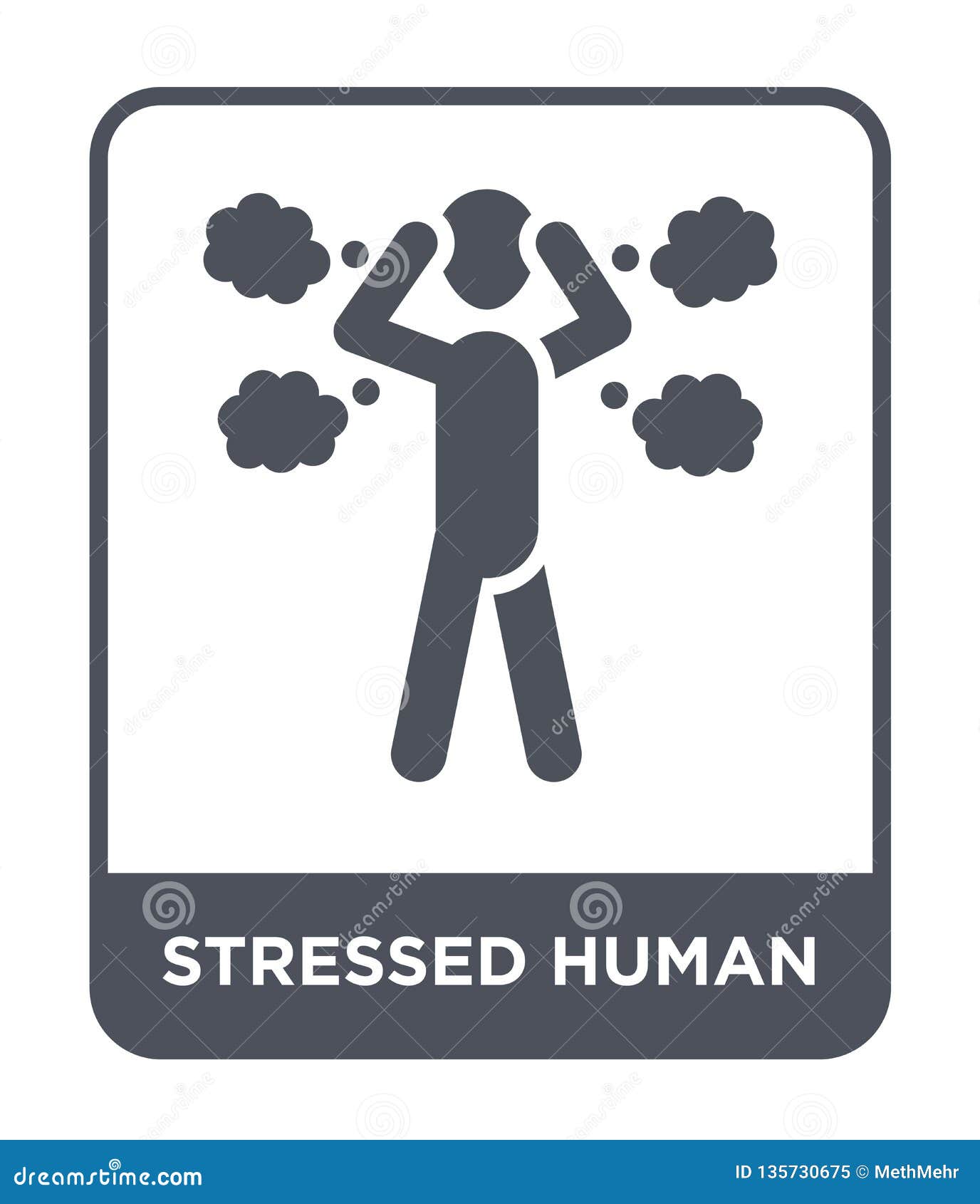 Stressed Human Icon in Trendy Design Style. Stressed Human Icon ...