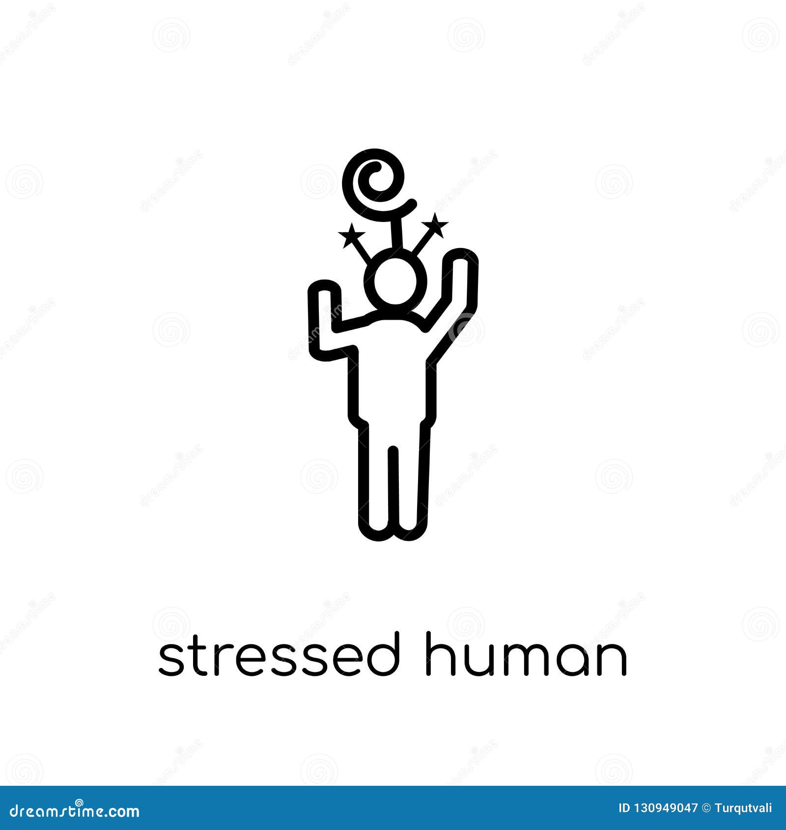 Linear Stressed Human Icon From Feelings Outline Collection Thin Line