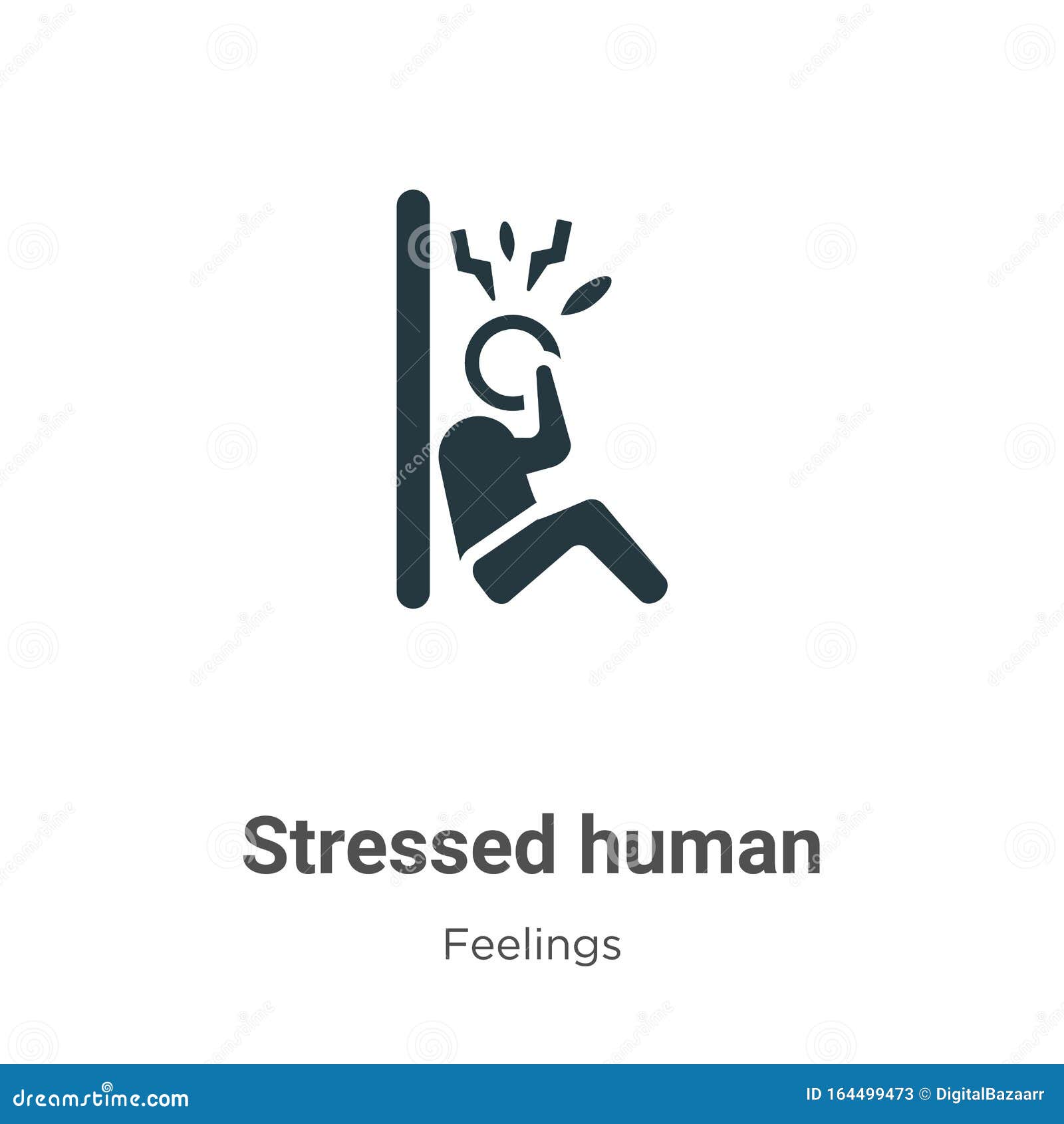 Stressed Human Vector Icon on White Background. Flat Vector Stressed ...