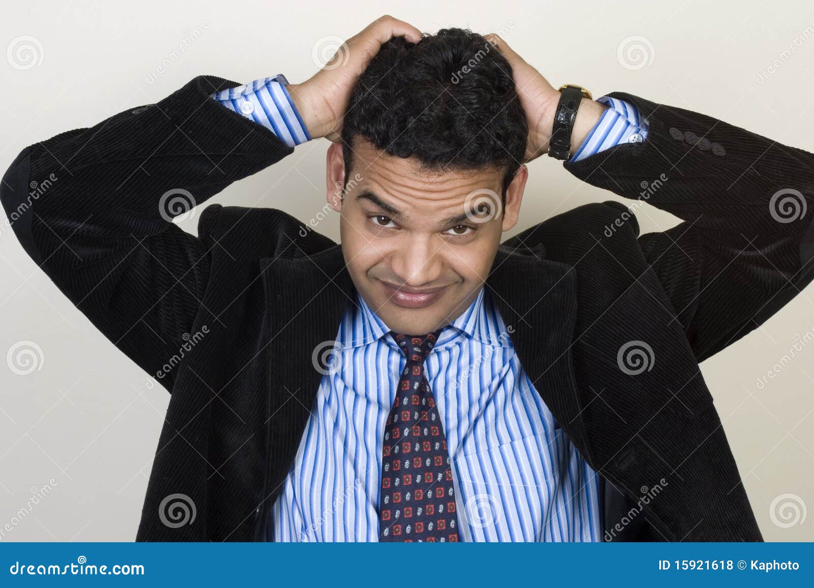 Stressed indian executive stock photo. Image of male - 15921618