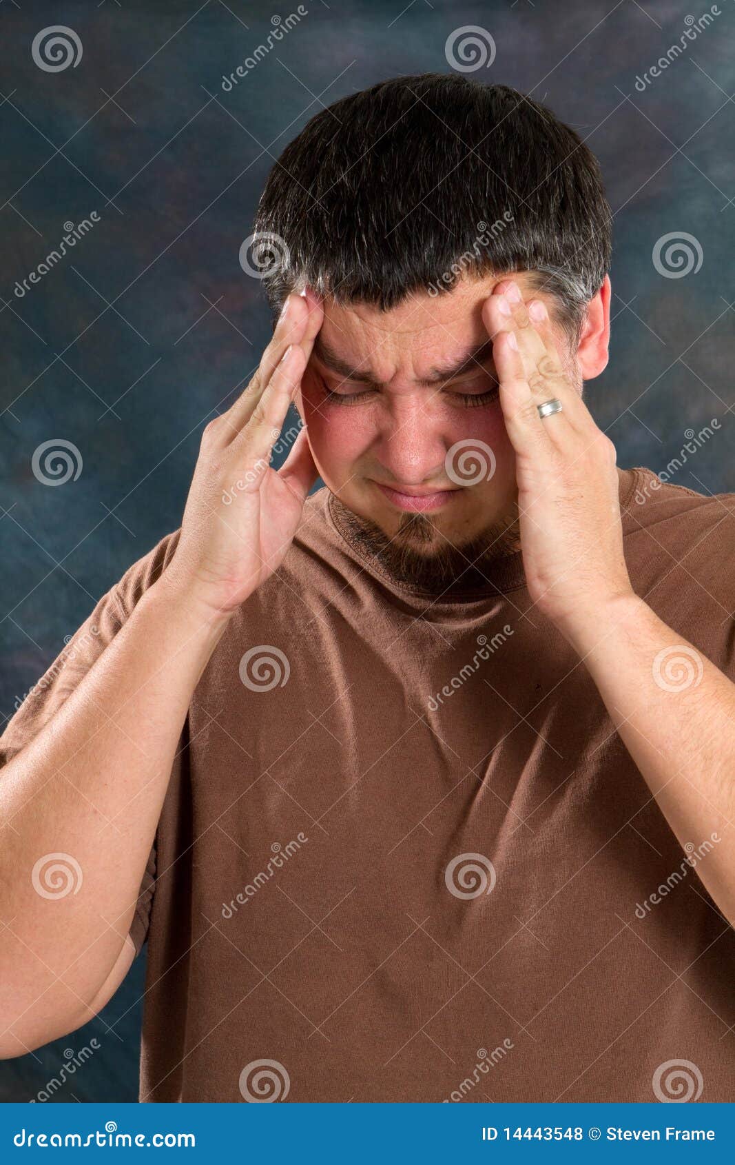Stressed Man stock photo. Image of rubbing, mental, working - 14443548