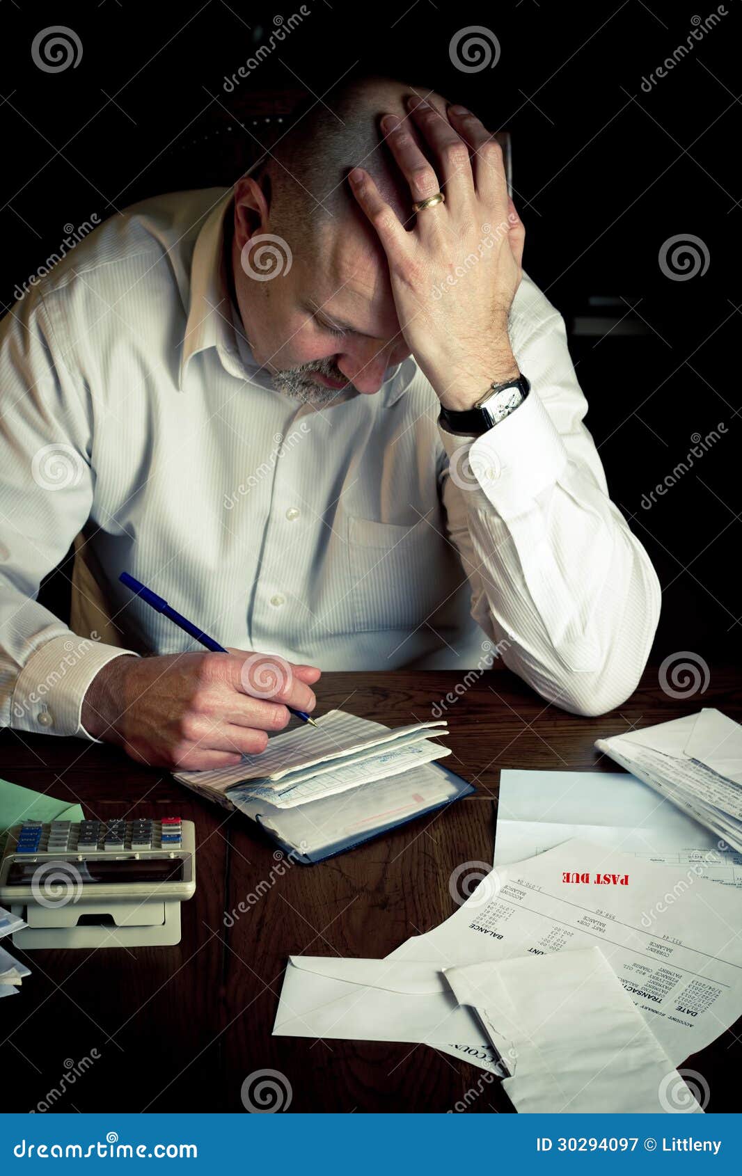 Stress Man Paying Bills stock image. Image of banking - 30294097