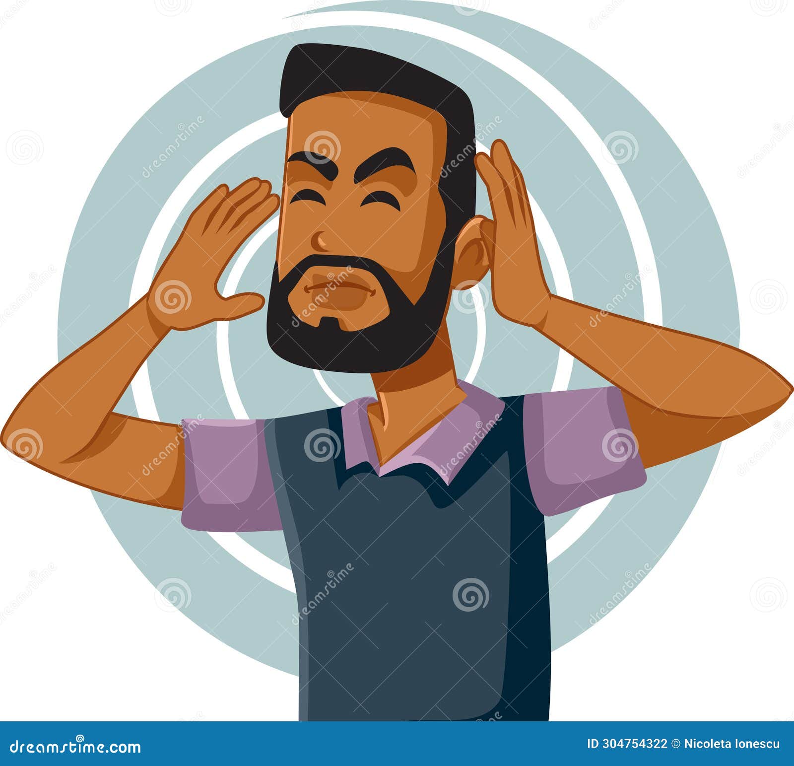 Stressed Man Feeling Dizzy Vector Cartoon Character Stock Illustration ...