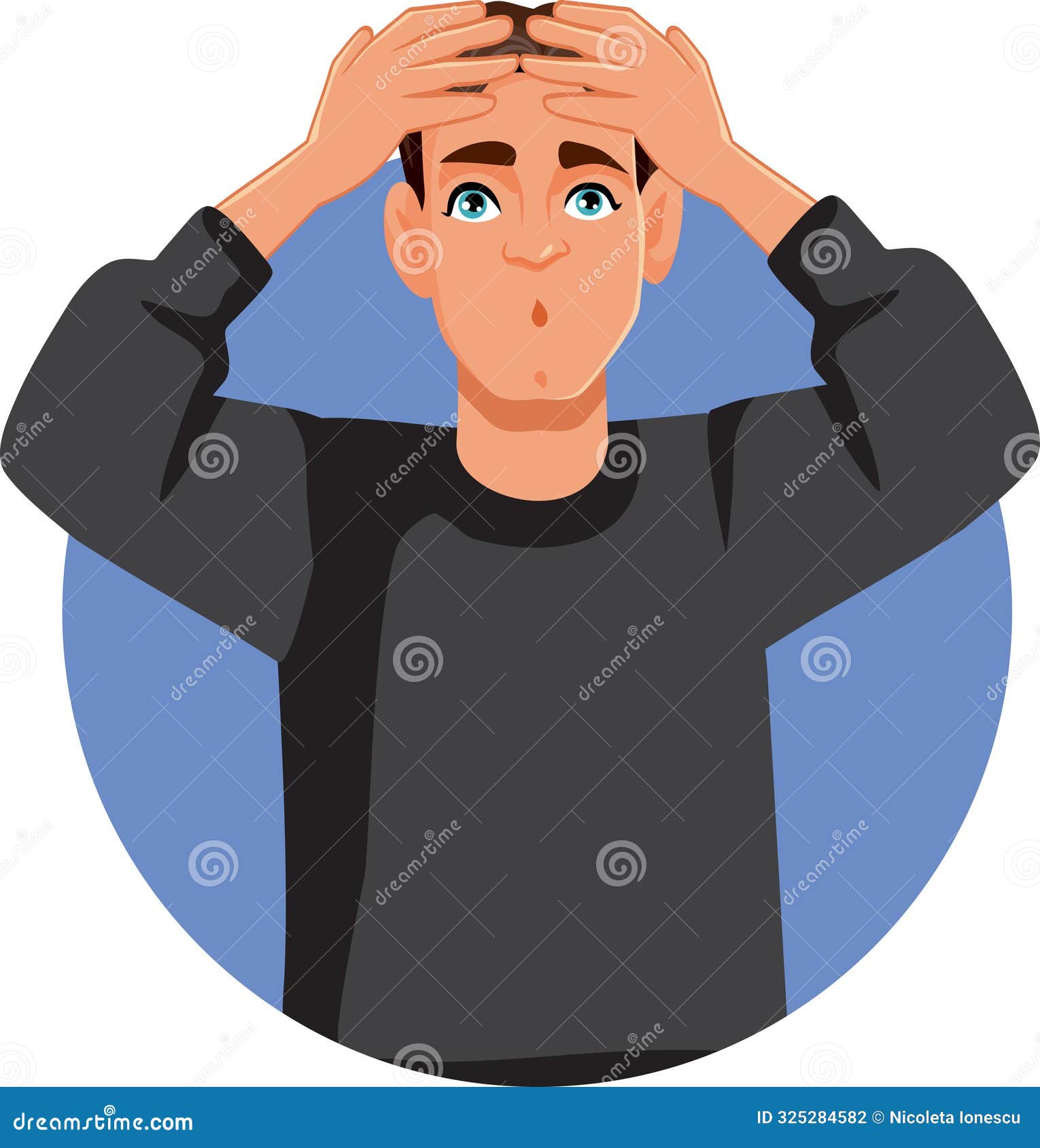 Exasperated Desperate Man Vector Cartoon Illustration | CartoonDealer ...