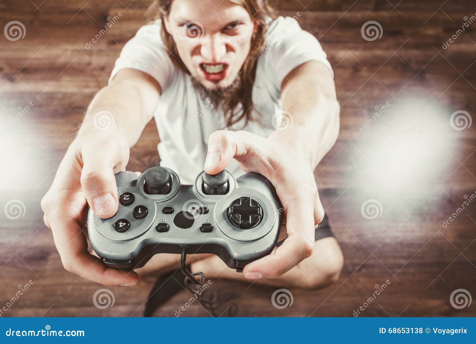 Stressed Man Playing on Pad Stock Photo - Image of upset, male: 68653138