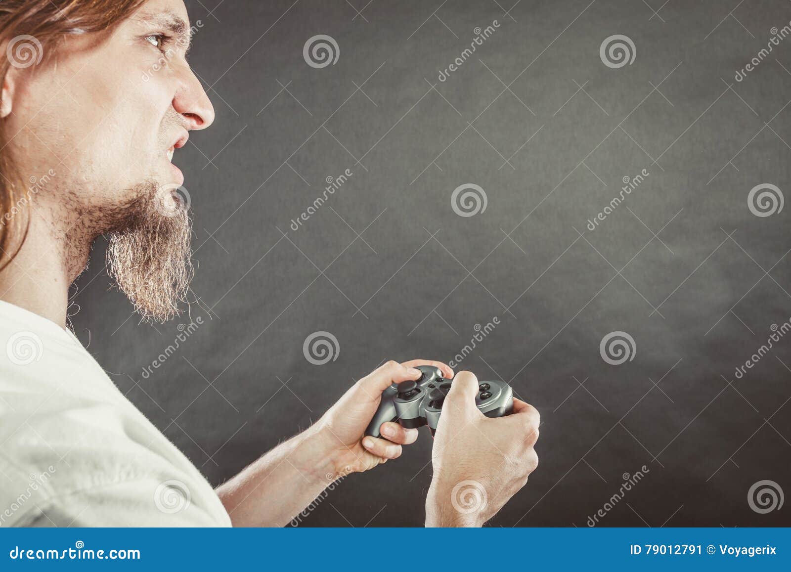 Stressed Man Playing on Pad Stock Image - Image of gaming, nervous ...