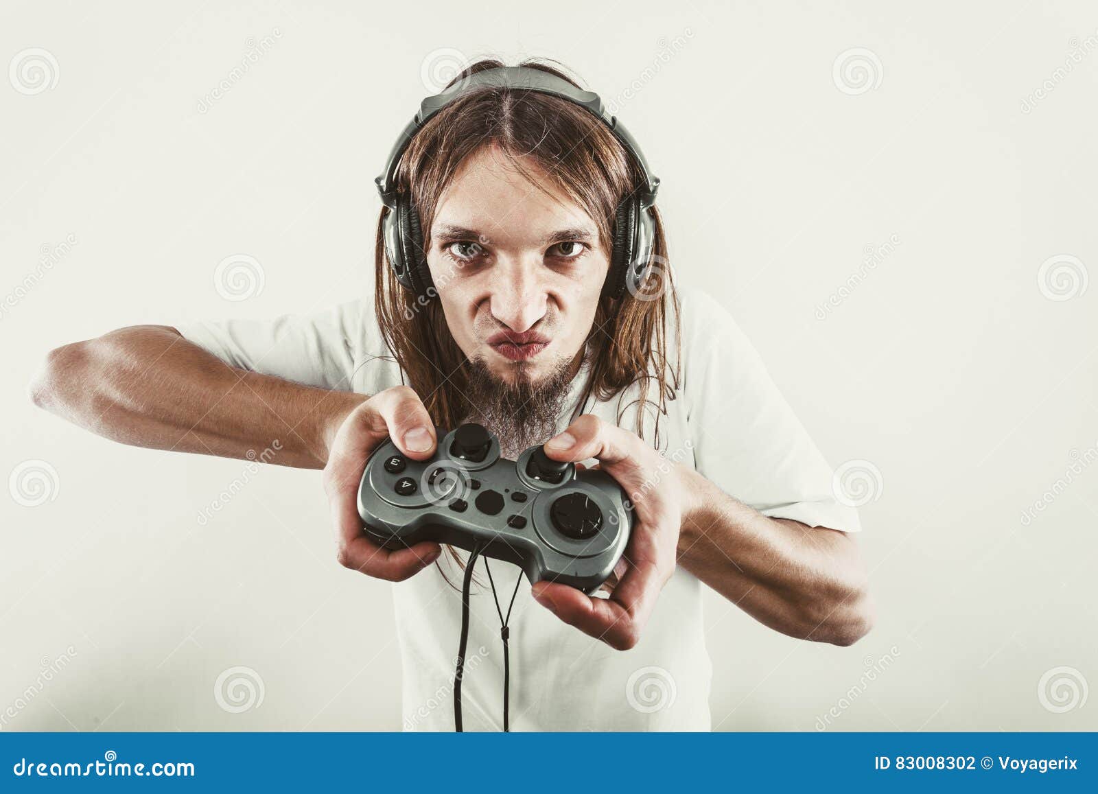 Stressed Man Playing on Pad Stock Photo - Image of male, gamer: 83008302