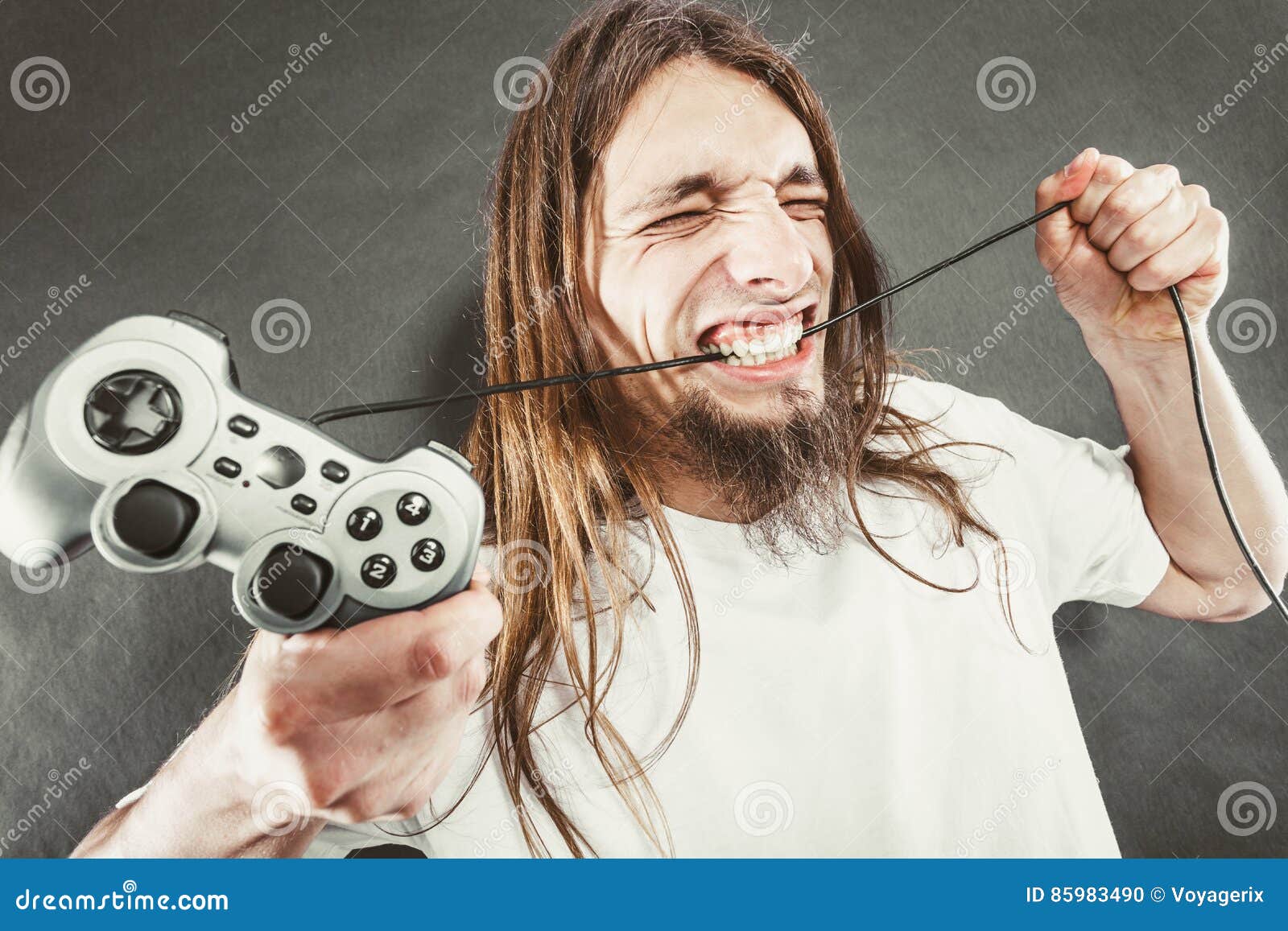 Stressed Man Playing on Pad Stock Photo - Image of gaming, male: 85983490