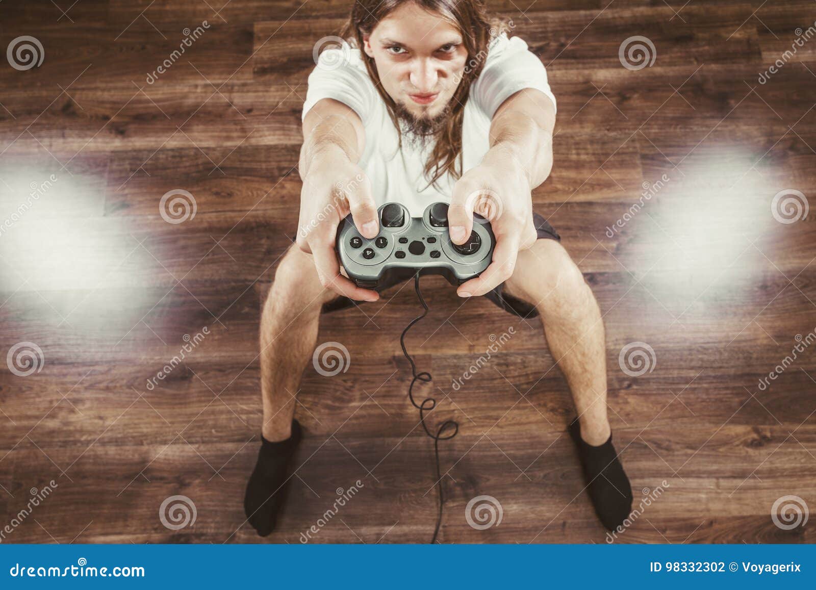 Stressed Man Playing on Pad Stock Photo - Image of games, depressed ...