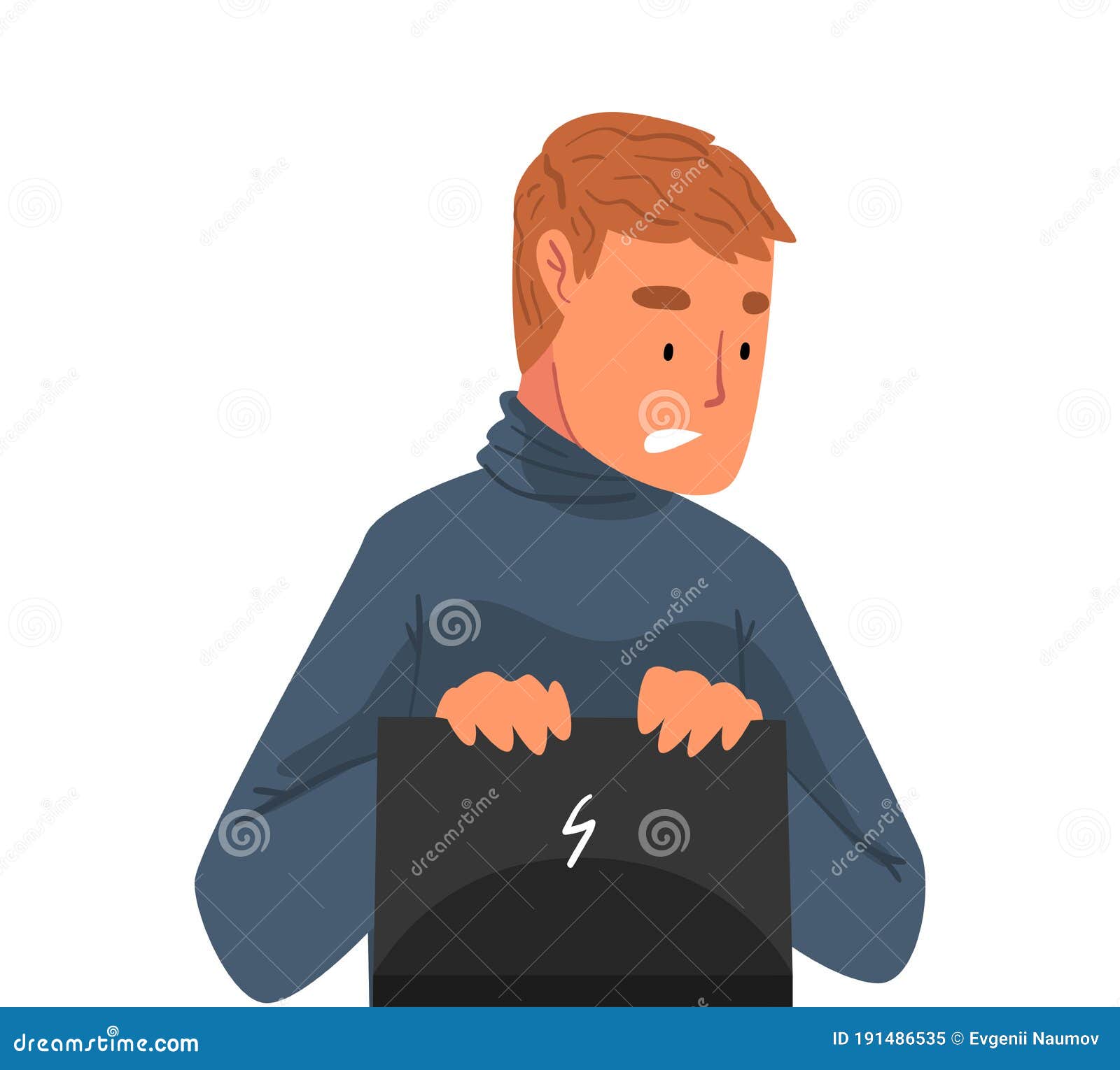 Stressed Man Sitting in Front of Computer, Male Employee or Programmer ...