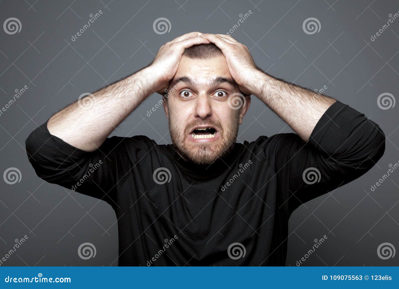 Stressed Man at Studio stock image. Image of shouting - 109075563