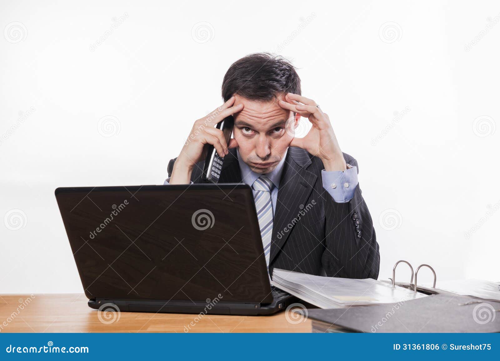 Stressed Manager Too Much Work Stock Photo - Image of desk, office ...