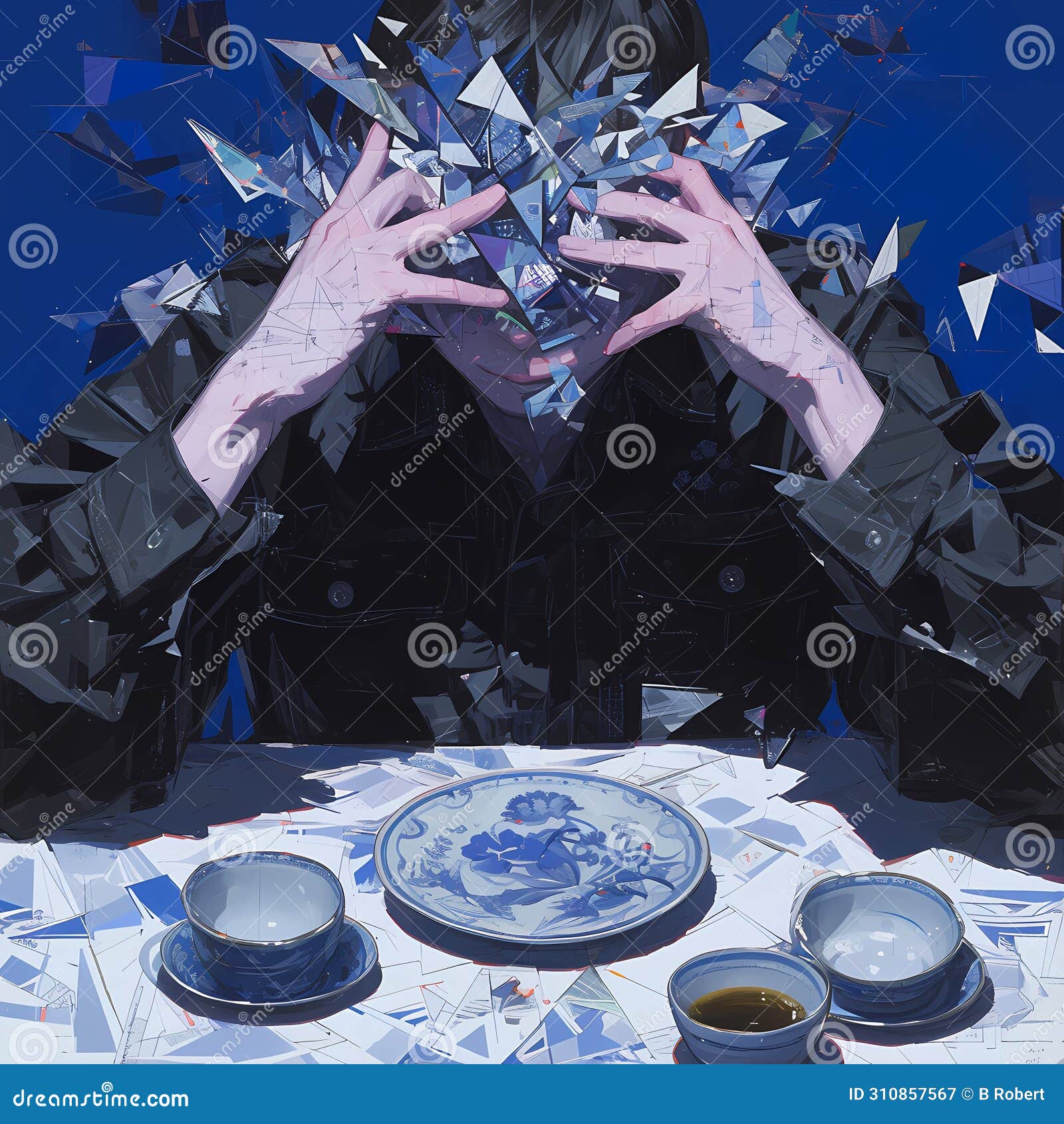 Stressed Mind Exploding with Thoughts Stock Illustration - Illustration ...