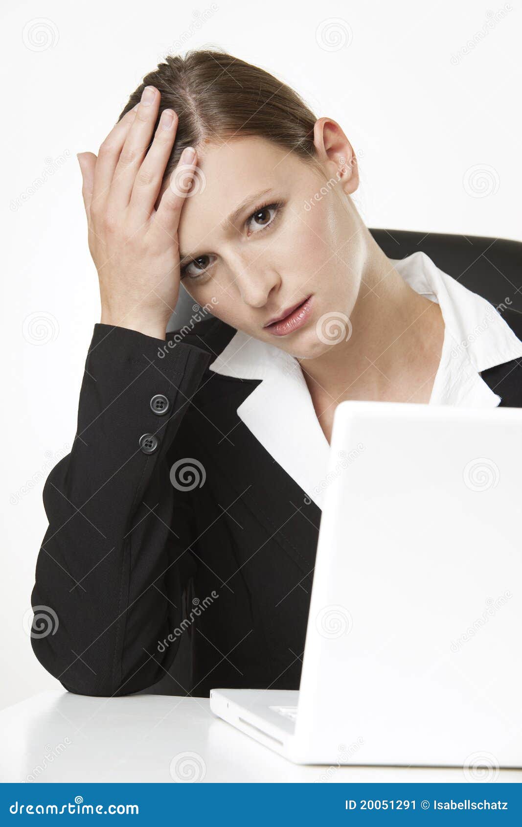 Stressed Office-working Woman Stock Image - Image of computer, boss ...