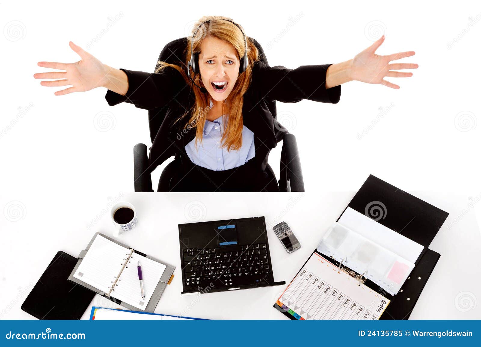 Stressed Out Business Woman Stock Image - Image of busy, businessperson ...