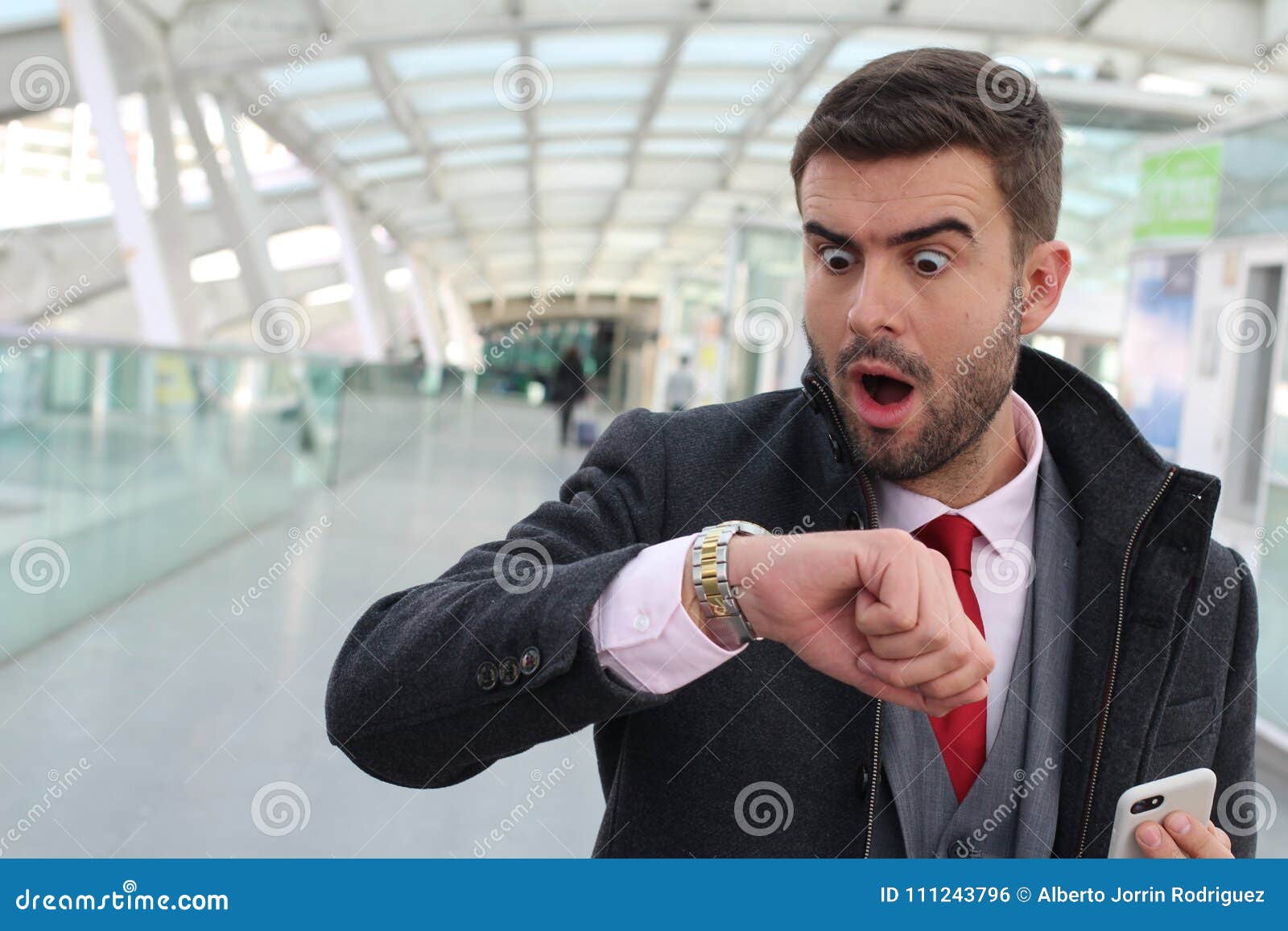Stressed Out Businessman Arriving really Late Stock Photo - Image of ...