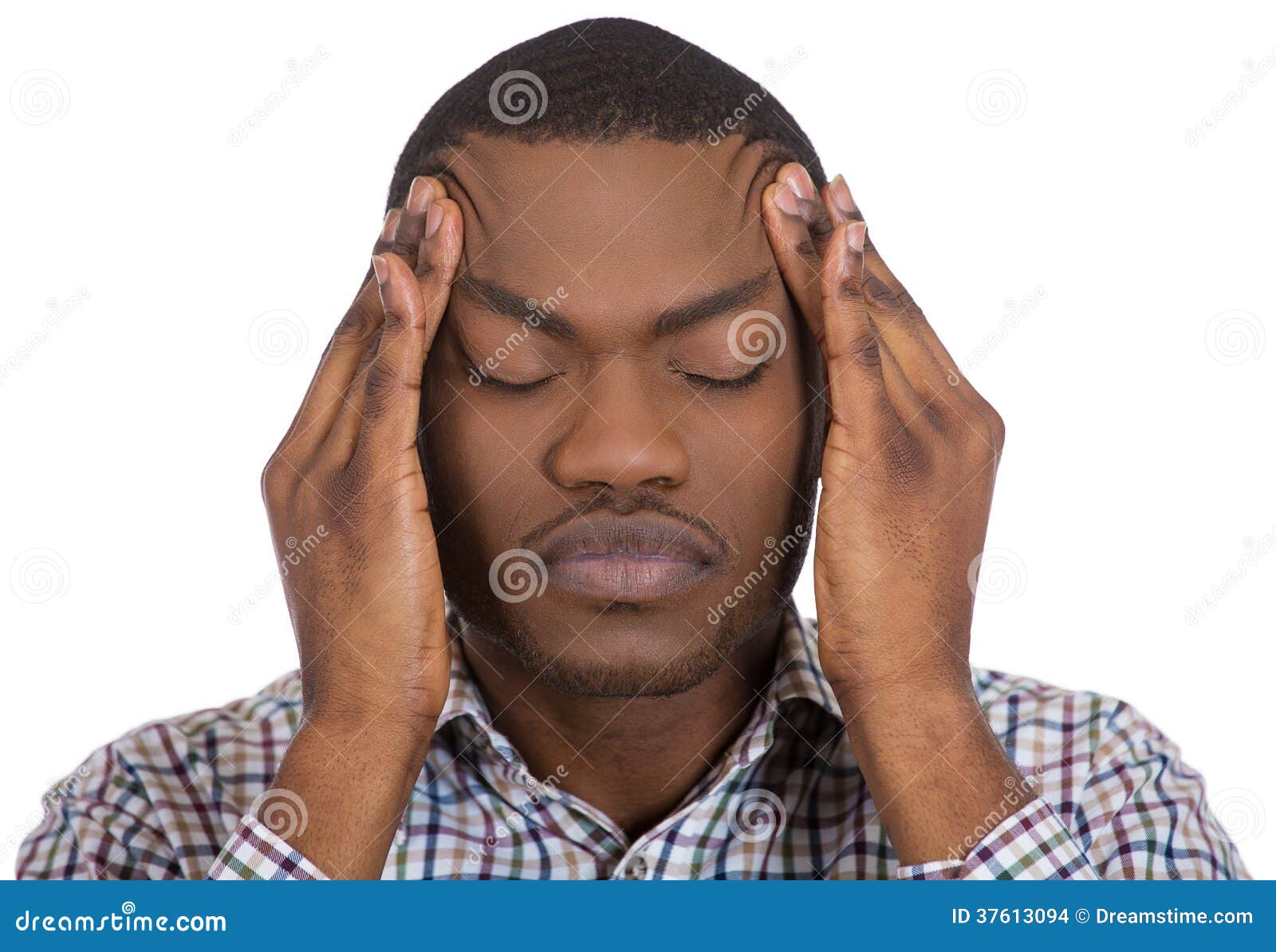 Stressed Out Guy with a Bad Head Ache Stock Photo - Image of employee ...