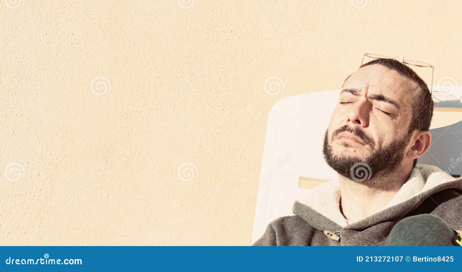Stressed Out Guy in the Sun Stock Image - Image of facing, brown: 213272107