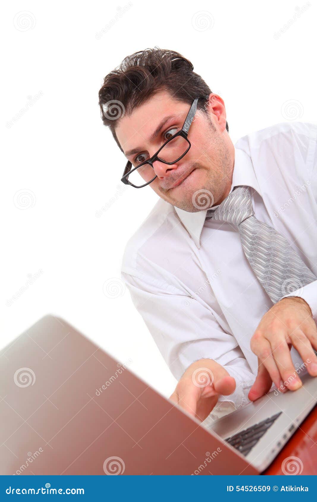 Stressed Out Man with Computer Stock Image - Image of frustrated ...
