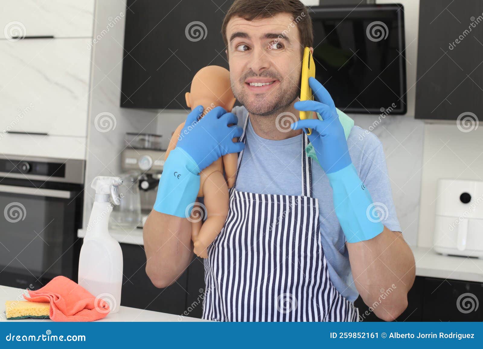 Stressed Out Parent Multitasking at Home Stock Image - Image of mobile ...