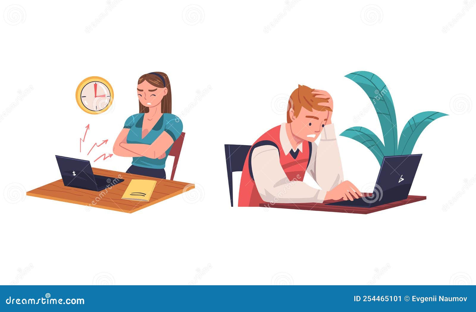 Stressed, Overloaded Employees Working in Office. Stress at Work ...