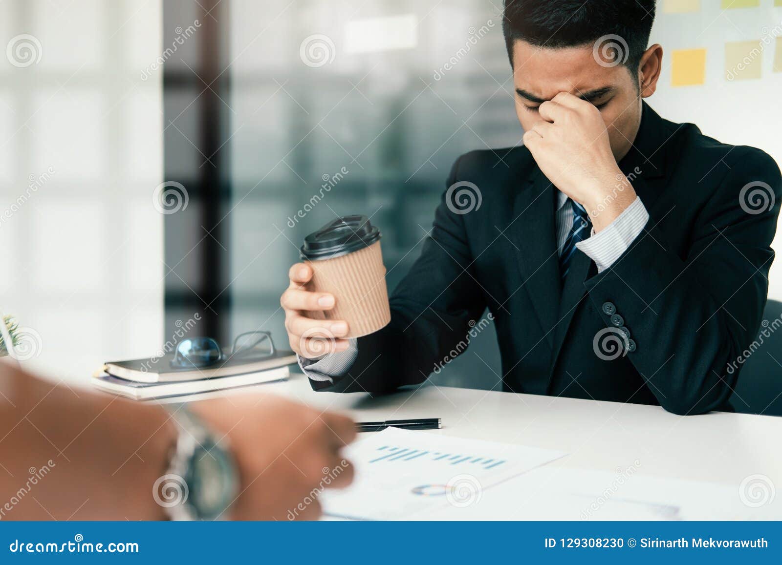 Stressed Overwork Business Man in the Office. Stock Photo - Image of ...