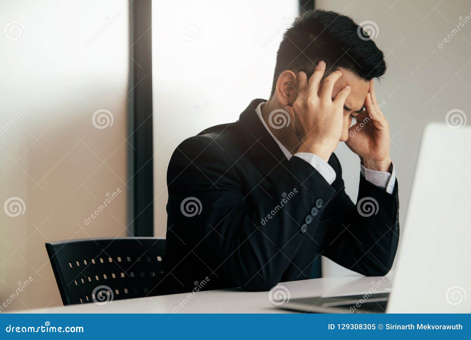 Stressed Overwork Business Man in the Office. Stock Image - Image of ...