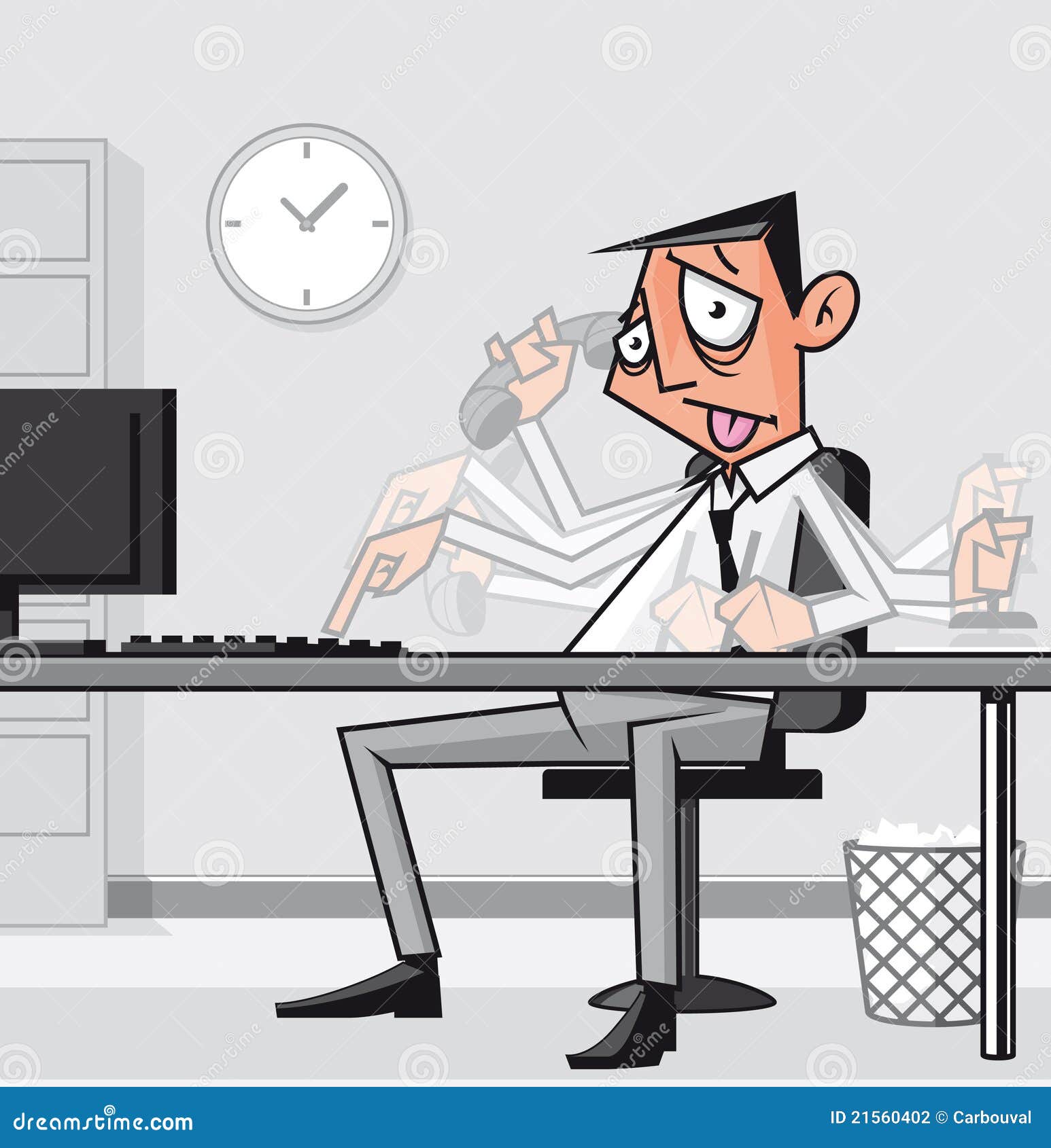Stressed Overworked Businessman Stock Illustration - Illustration of ...
