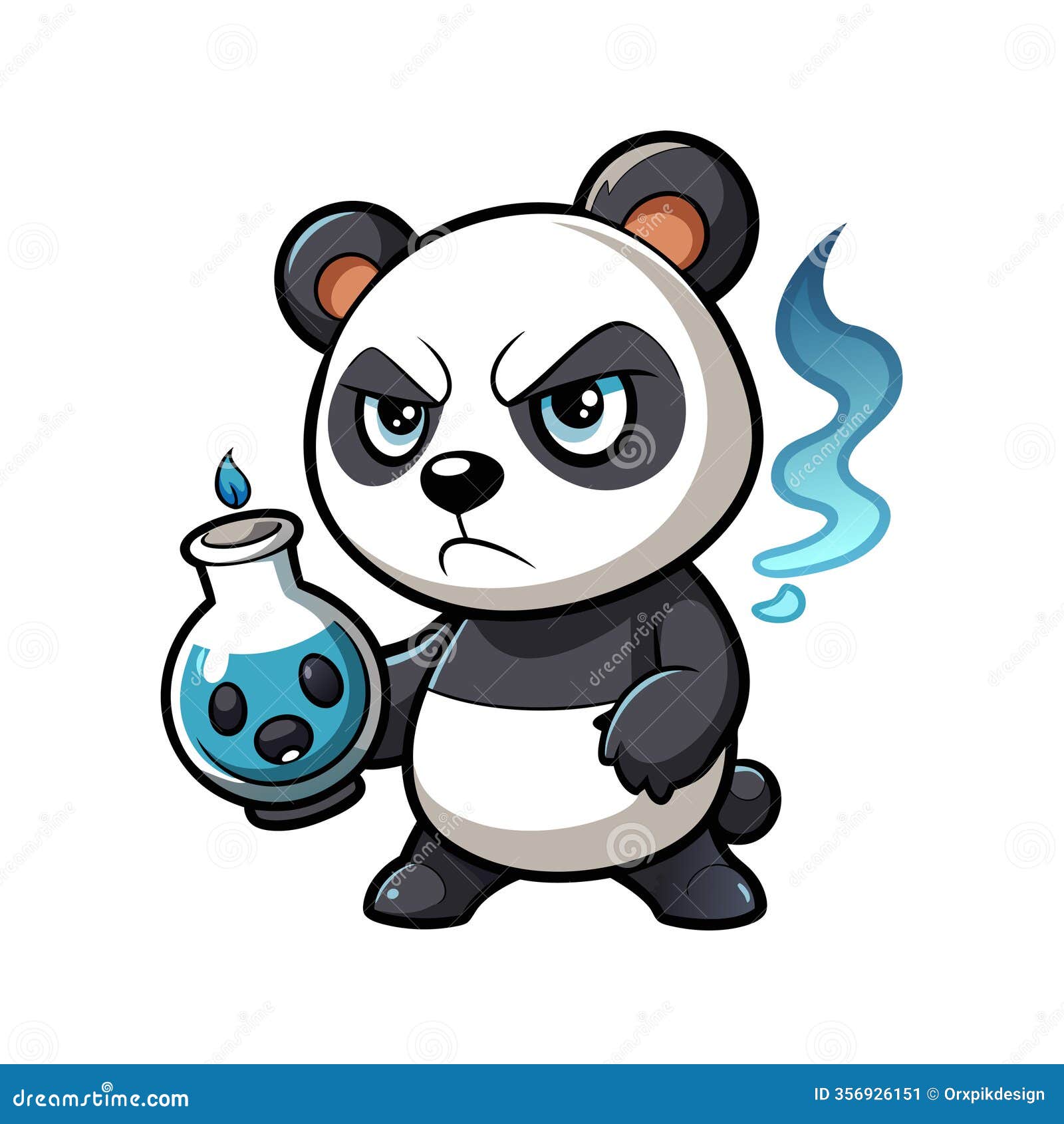 Stressed Panda Glassblowing Illustration Stock Illustration ...
