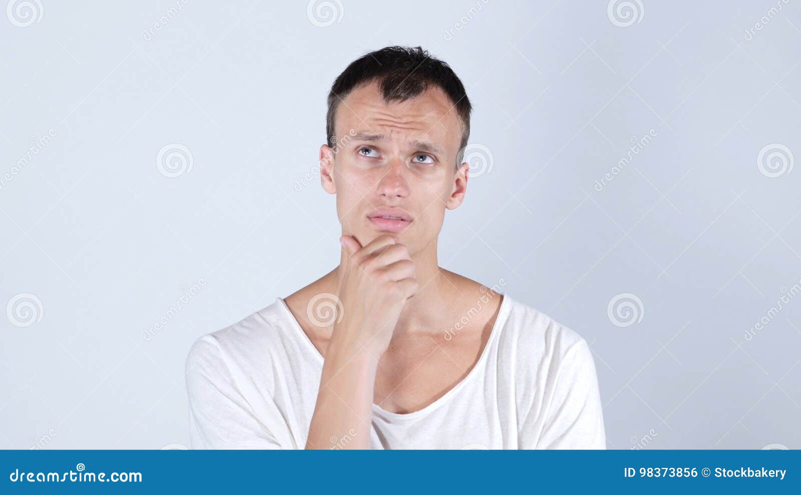 Stressed Pensive Man , Thinking and Considering a Decision Stock Photo ...