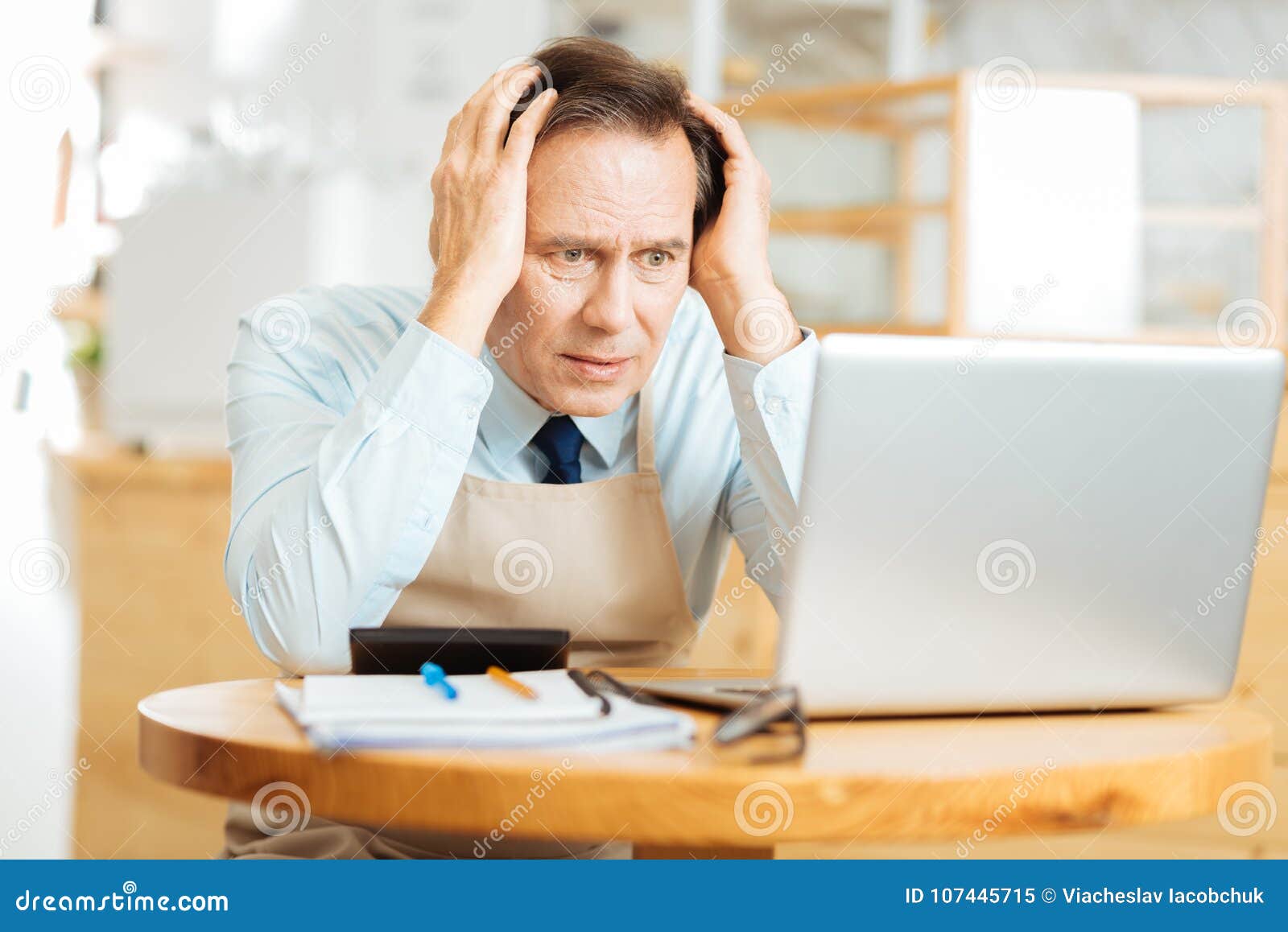 Stressed Perplexed Man Sitting and Thinking about Business Problems ...