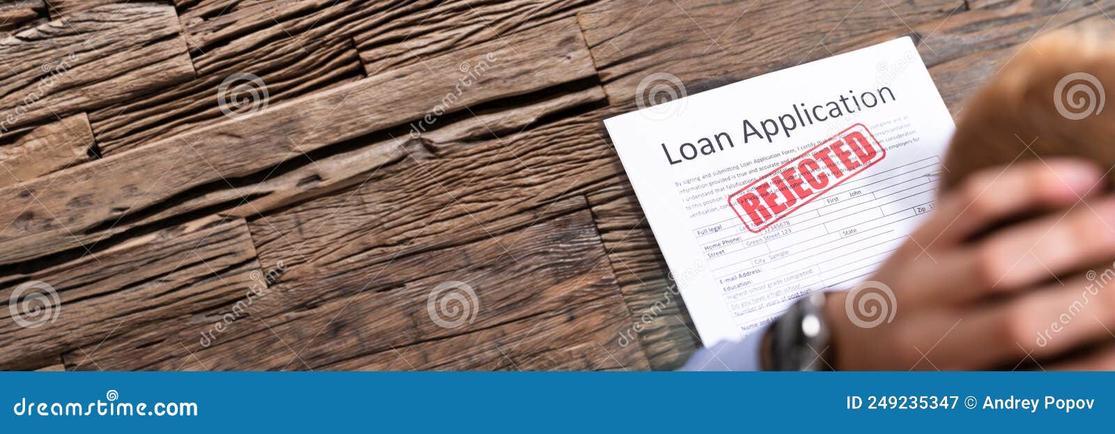 Person Looking at Rejected Loan Application Stock Image - Image of ...