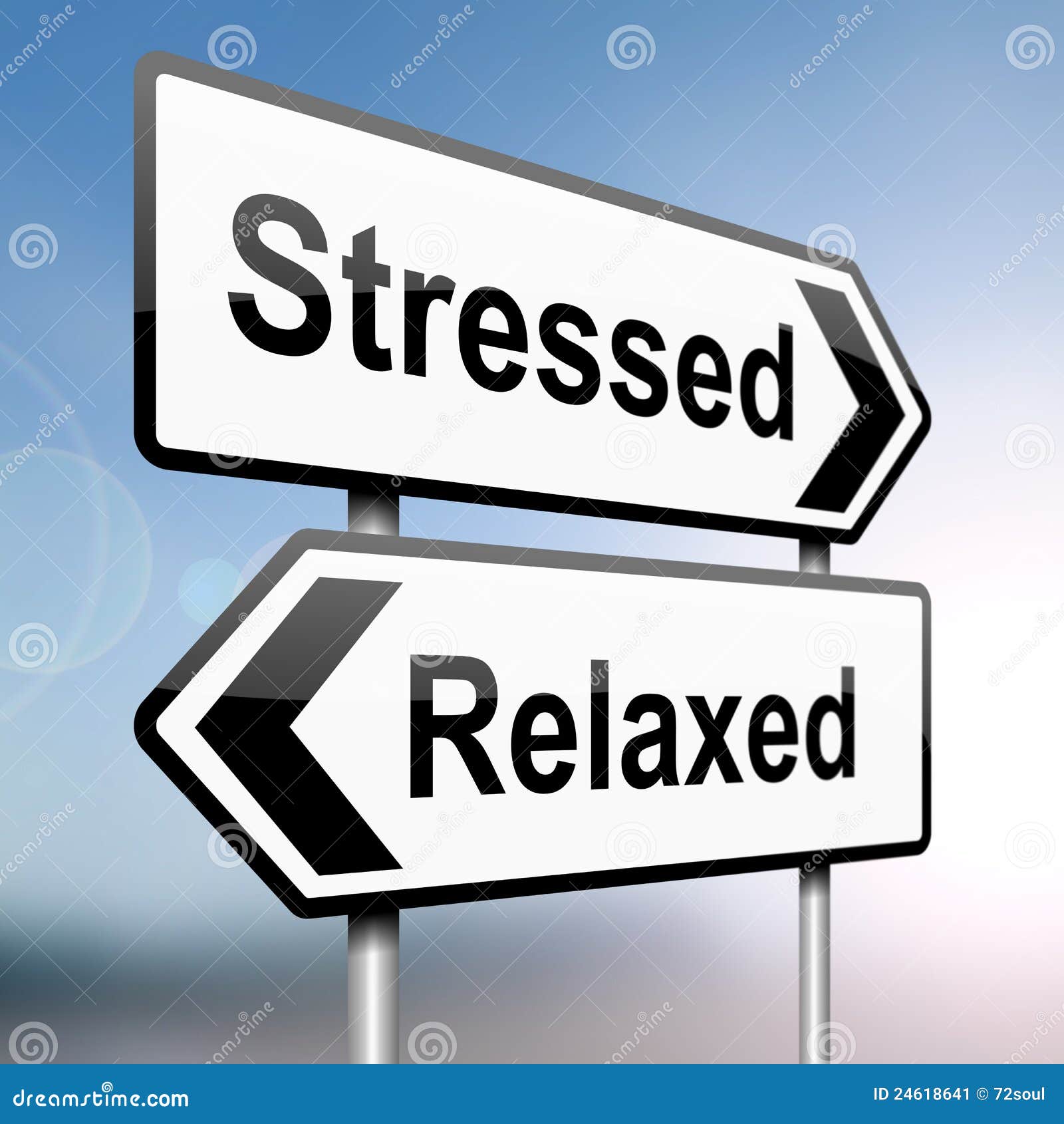 Stressed or relaxed. stock illustration. Illustration of life - 24618641