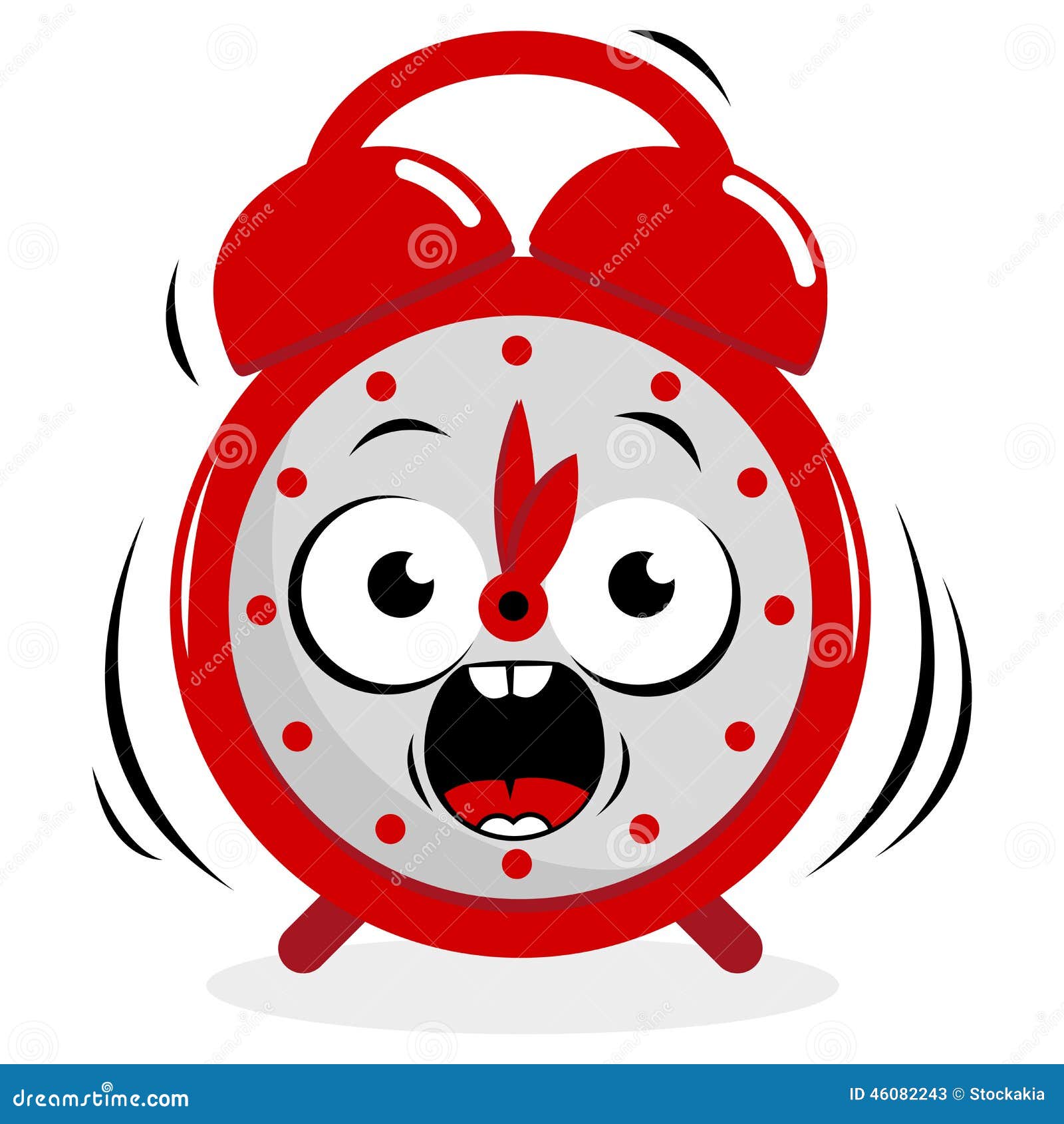 Cartoon Ringing Alarm Clock. Time Alarm Clock Character. Vector ...
