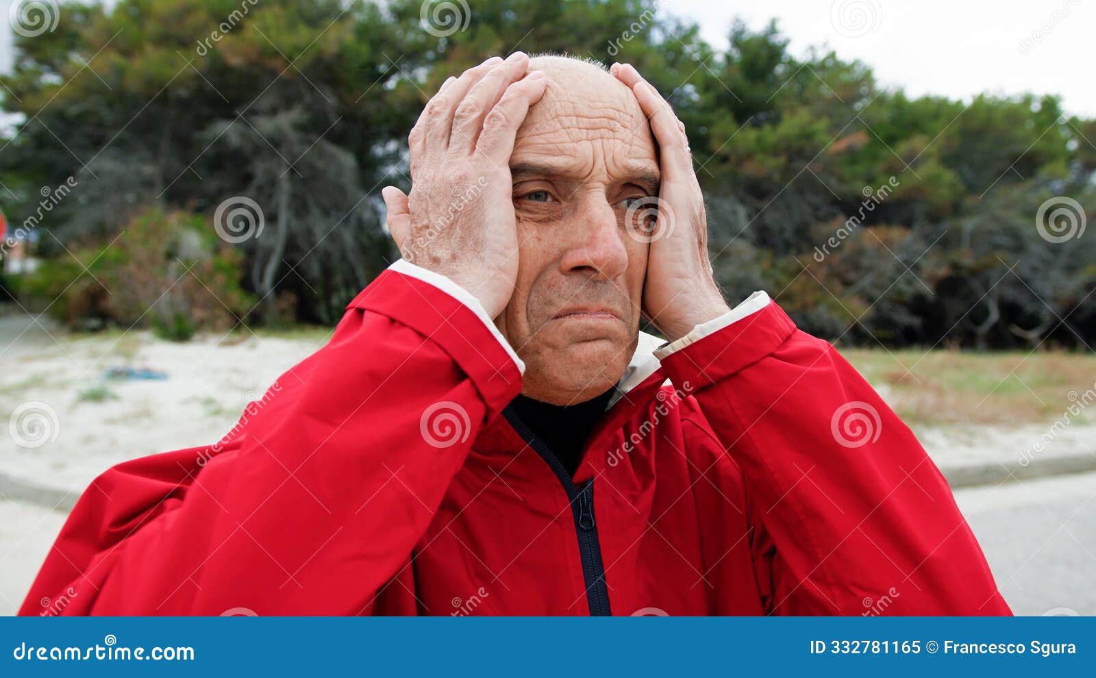 Stressed and Sad Man Looking Over Stock Image - Image of loneliness ...