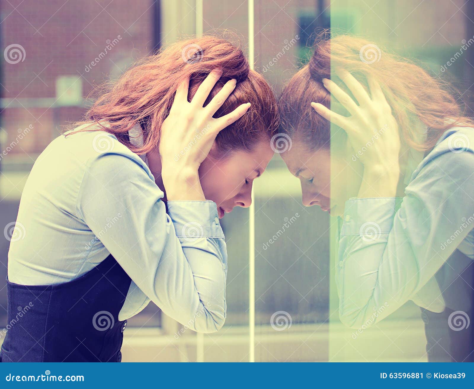 Stressed Sad Young Woman Outdoors. Urban Life Style Stress Stock Image ... Stressed Sad Young Woman Outdoors. Urban Life Style Stress Stock Image ...