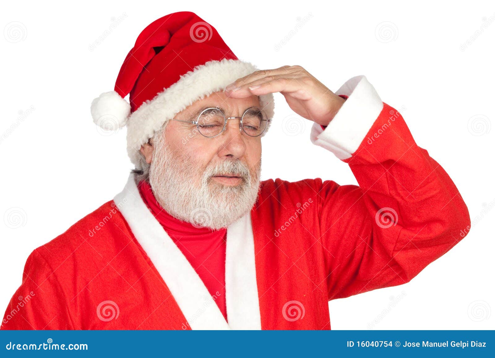 Stressed Santa Claus stock photo. Image of claus, christmas - 16040754