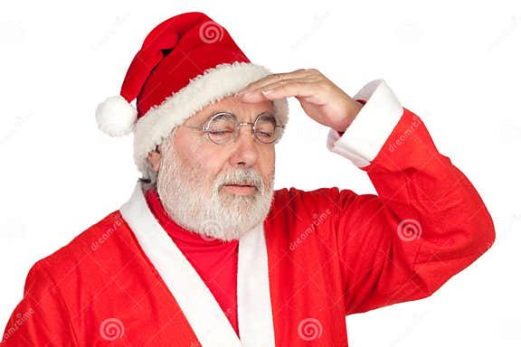 Stressed Santa Claus stock photo. Image of claus, christmas - 16040754