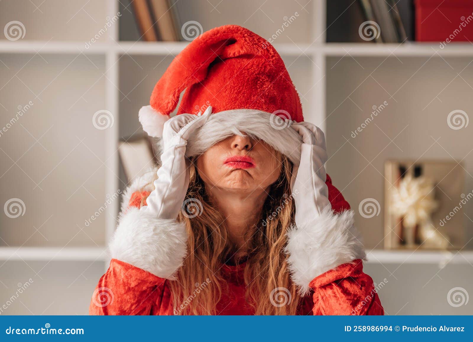 Stressed santa claus stock photo. Image of desperate - 258986994
